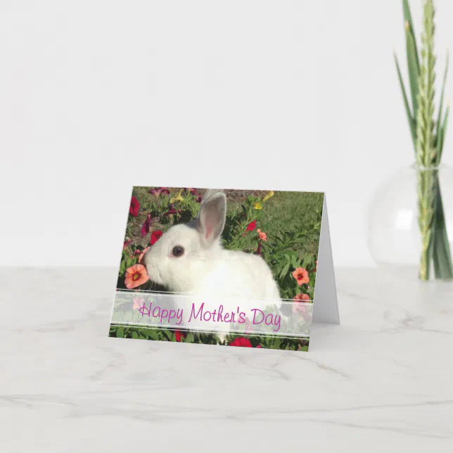 Happy Mother's Day Cute Bunny Card | Zazzle