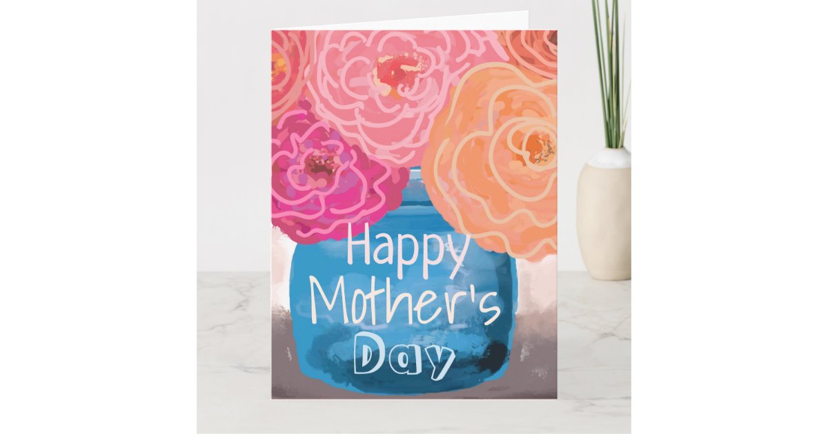 Happy Mothers Day Floral bouqet Card | Zazzle