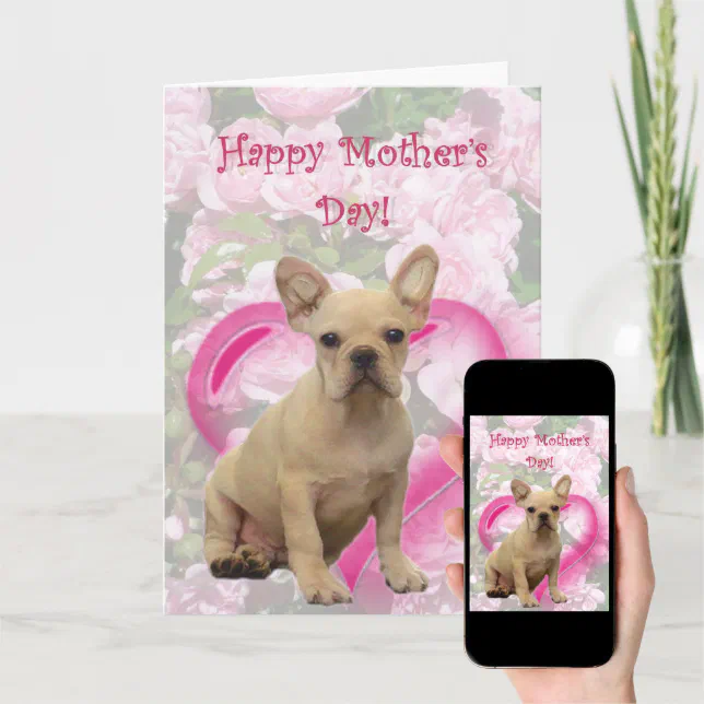 Happy Mother's Day French Bulldog greeting card | Zazzle