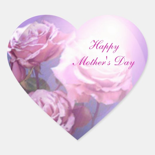 Happy Mother's Day Heart Sticker | Zazzle.com