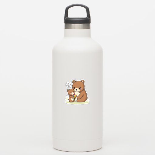 Happy Mother's Day Mom Cute Mama Bear and Her Cub Sticker | Zazzle