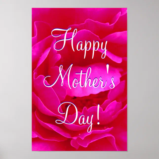 Happy Mother's Day Pink Rose I Poster | Zazzle