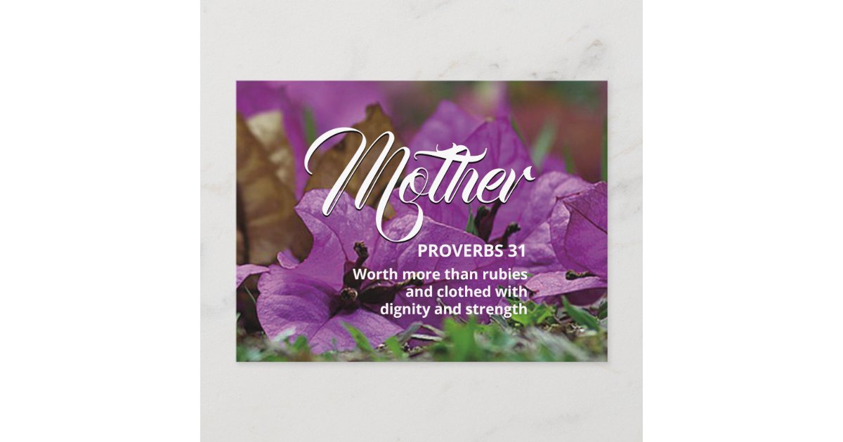 Happy Mother's Day PROVERBS 31 Postcard | Zazzle