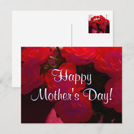Happy Mother's Day Red Roses I Postcard | Zazzle