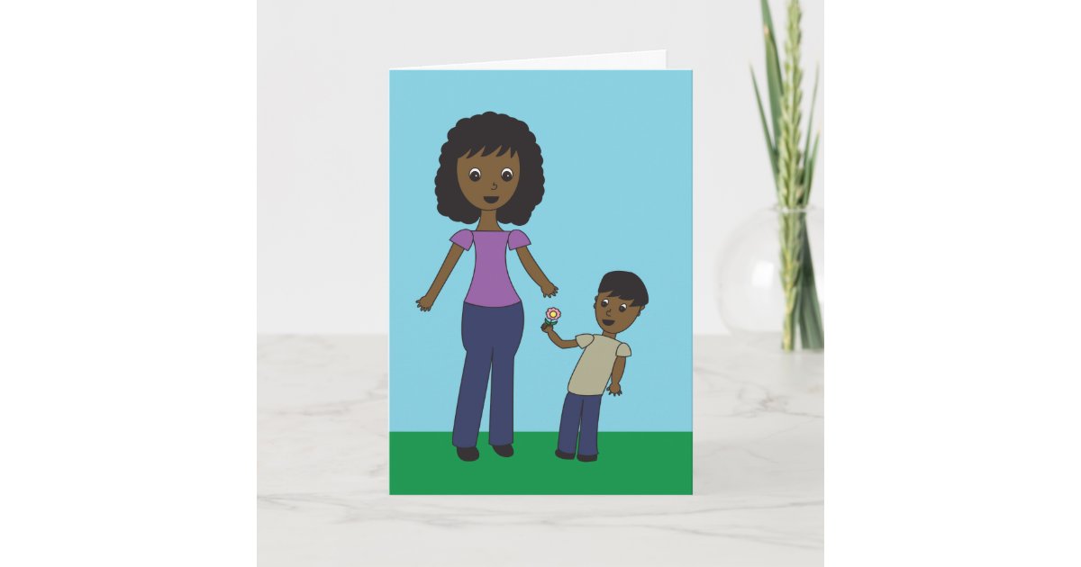 Happy Mothers Day Son African American Personalize Card | Zazzle