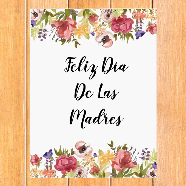 Happy Mother's day Spanish Feliz Dia De Las Madres Card | Zazzle