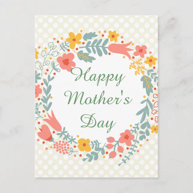 Happy Mother's Day Spring Flowers Postcard | Zazzle