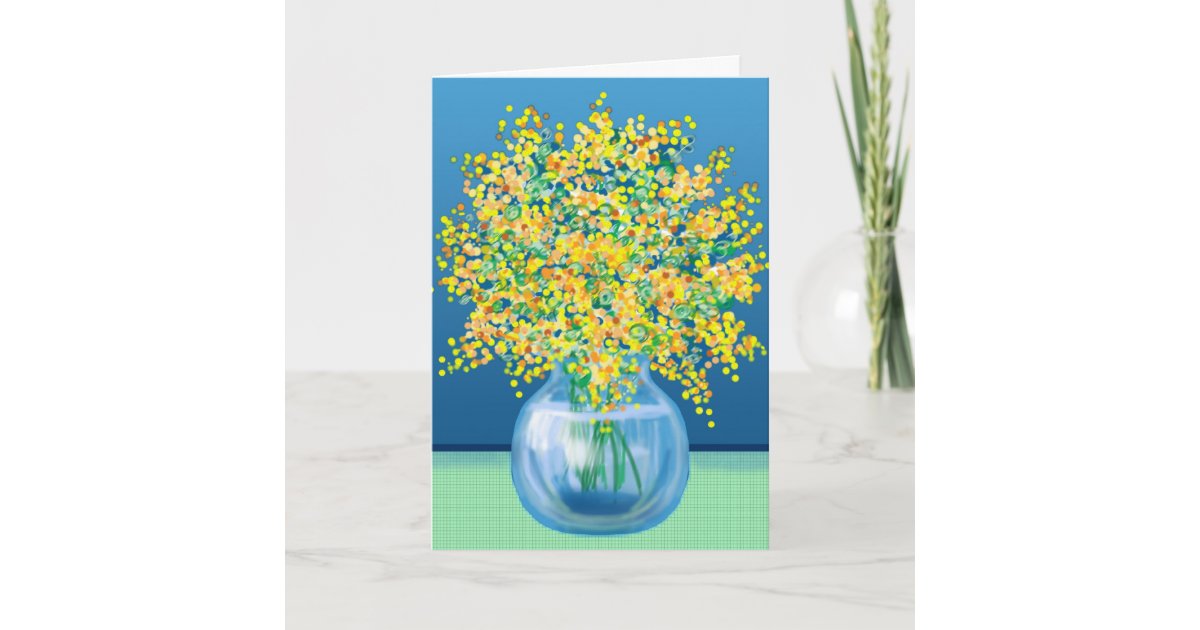 Happy Mothers Day vase of flowers Card | Zazzle