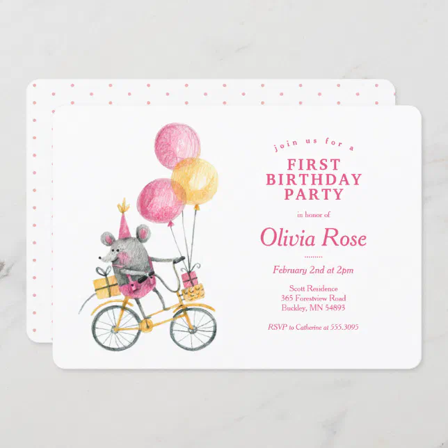 Happy Mouse Birthday Invitation | Zazzle