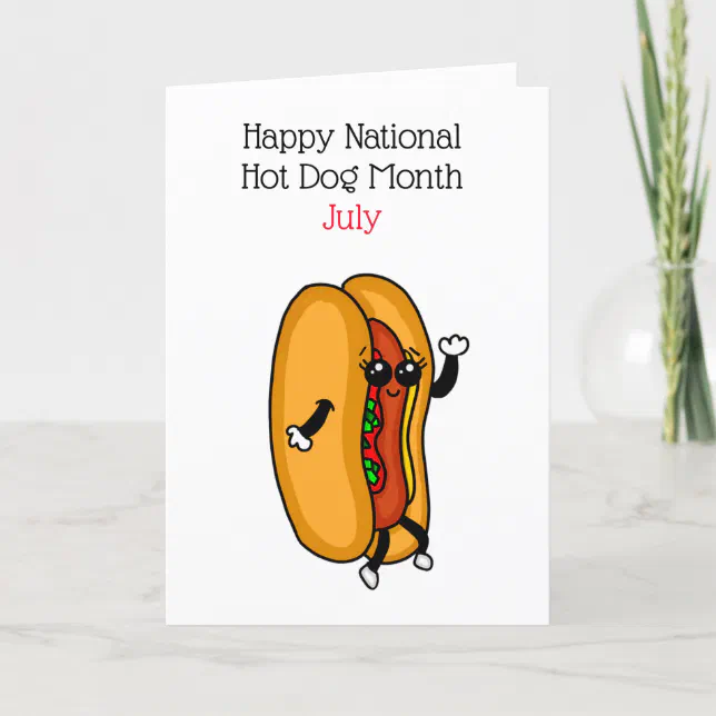 Happy National Hot Dog Month July Holidays Holiday Card | Zazzle