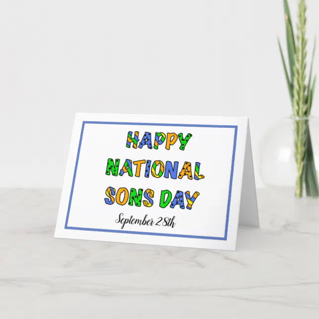 Happy National Sons Day | September 28th Card | Zazzle