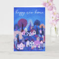 HAPPY NEW HOME Cute Country Village Illustration Card | Zazzle