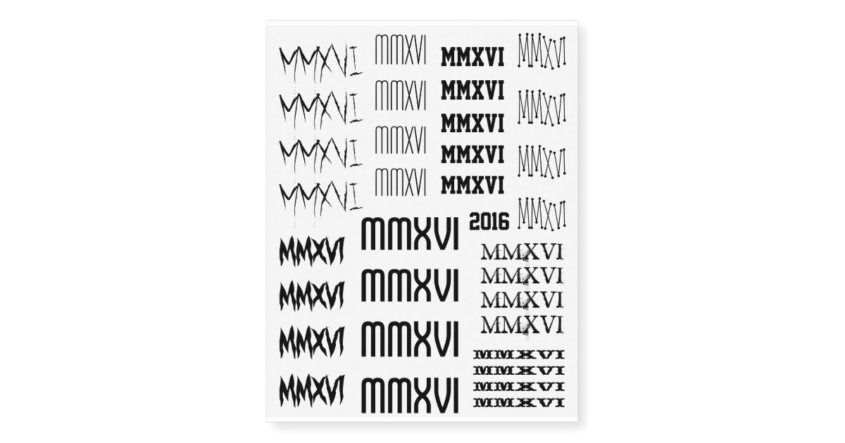 Happy New Year 2016 Roman Numerals Black Tattoo | Zazzle