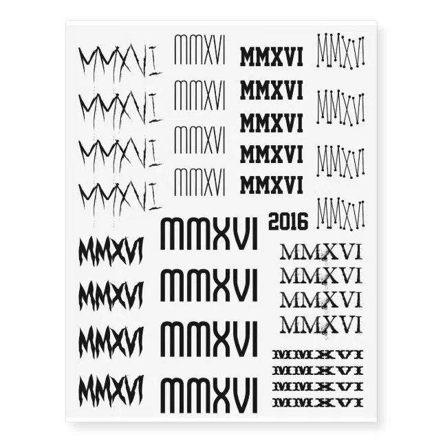 Happy New Year 2016 Roman Numerals Black Tattoo | Zazzle