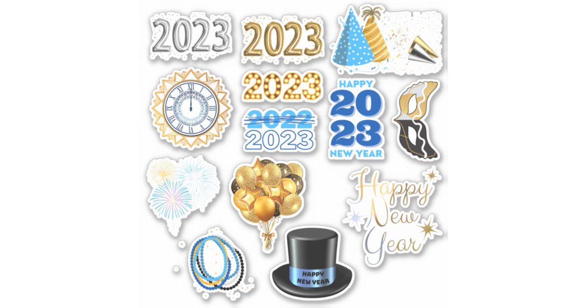 Happy New Year 2023 Stickers | Zazzle