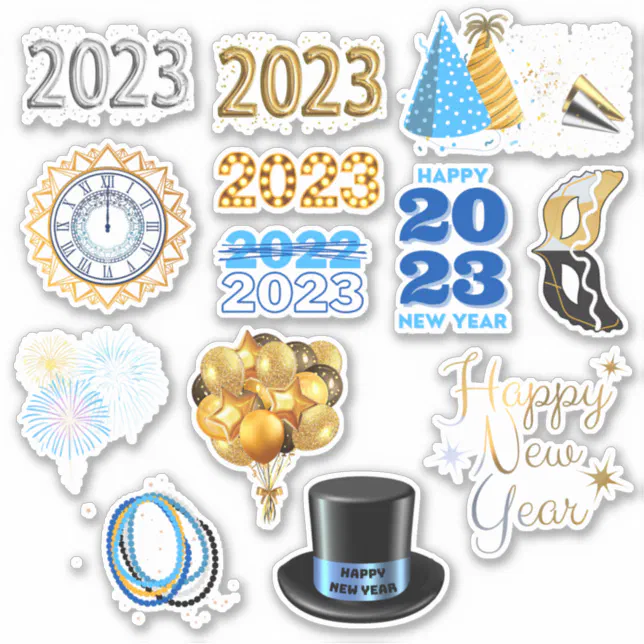Happy New Year 2023 Stickers | Zazzle