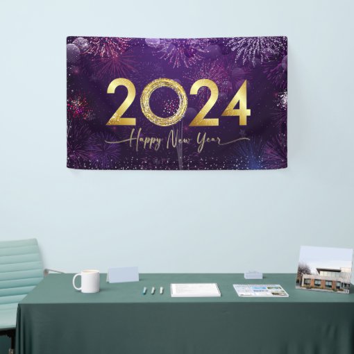 Happy New Year 2024 Banner | Zazzle