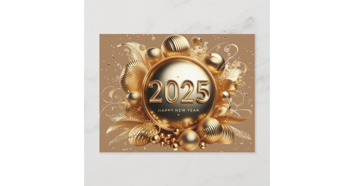 Happy new year 2025 holiday postcard | Zazzle