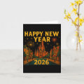Happy New Year 2026 Fantasy Castle Fireworks Night Card | Zazzle