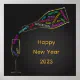 Happy New Year Bottle Glass Colorful Motivation Poster | Zazzle