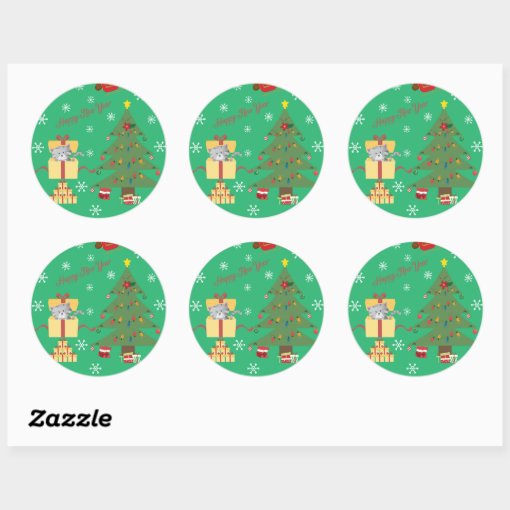 Happy New Year Classic Round Sticker | Zazzle