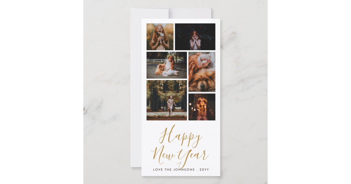 Happy New Year Custom Greeting Holiday Collage | Zazzle