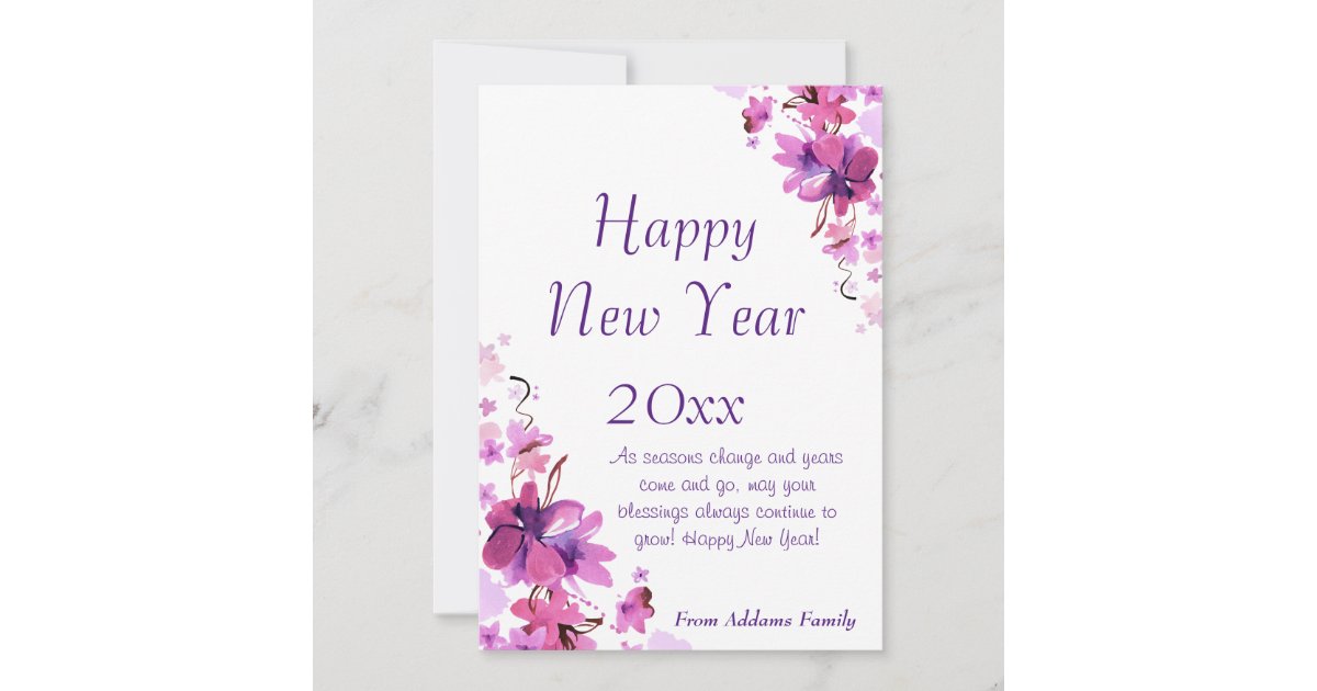 Happy new year custom wishes, name,year holiday card | Zazzle