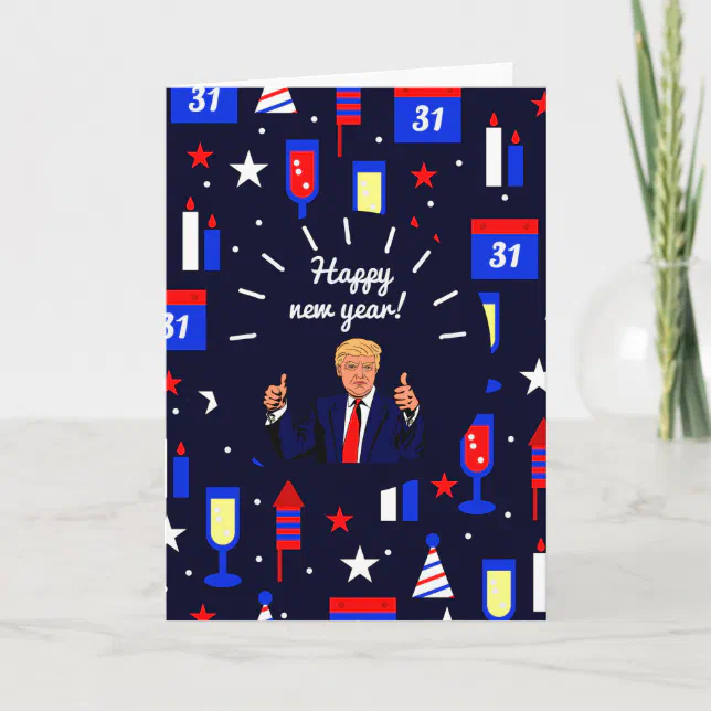 happy new year donald trump holiday card | Zazzle