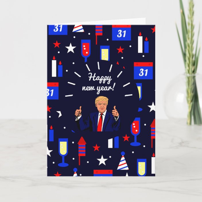 happy new year donald trump holiday card | Zazzle.com