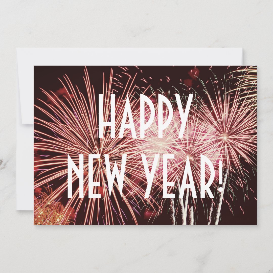 Happy New Year Fireworks Card | Zazzle