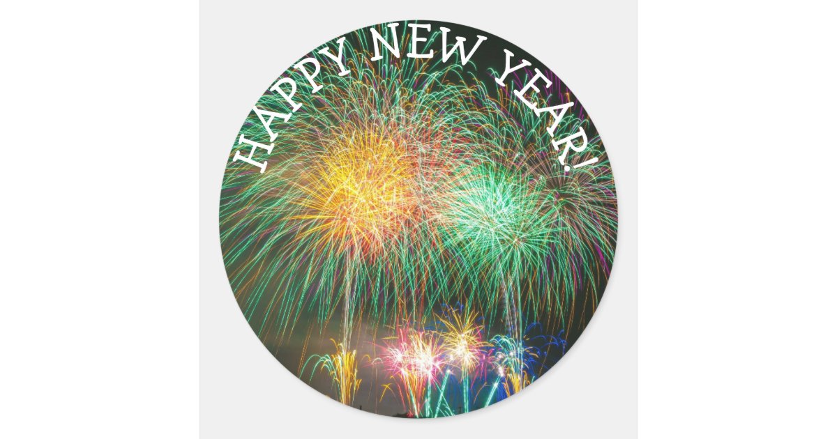 Happy New Year Fireworks Stickers | Zazzle