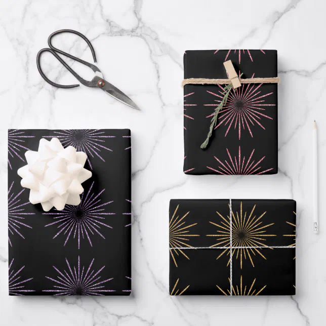Happy New Year Fireworks Wrapping Paper Sheets | Zazzle