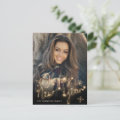 Happy New Year Gold Sparkle Script PHOTO Greeting Postcard | Zazzle