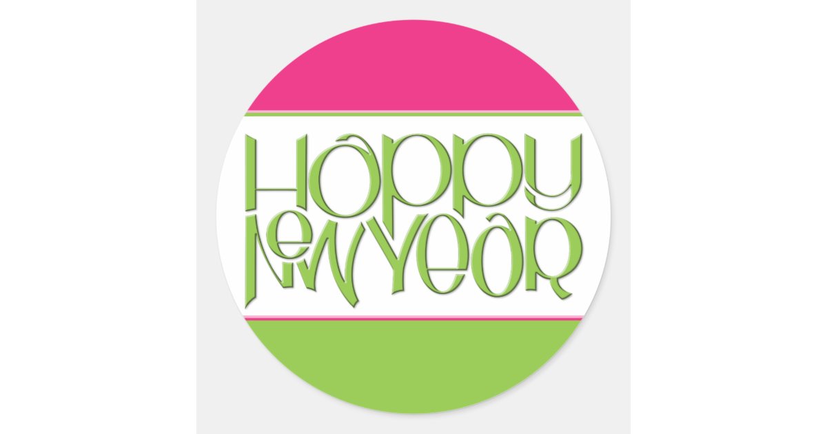 Happy New Year green Sticker | Zazzle