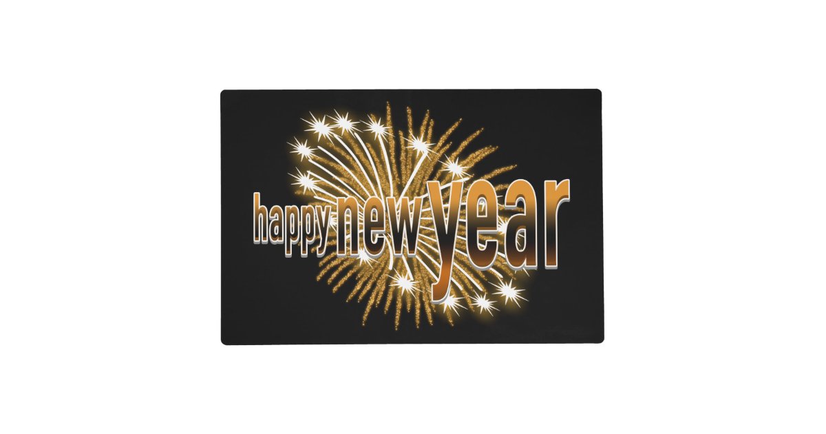 Happy New Year Holiday laminate placemat | Zazzle
