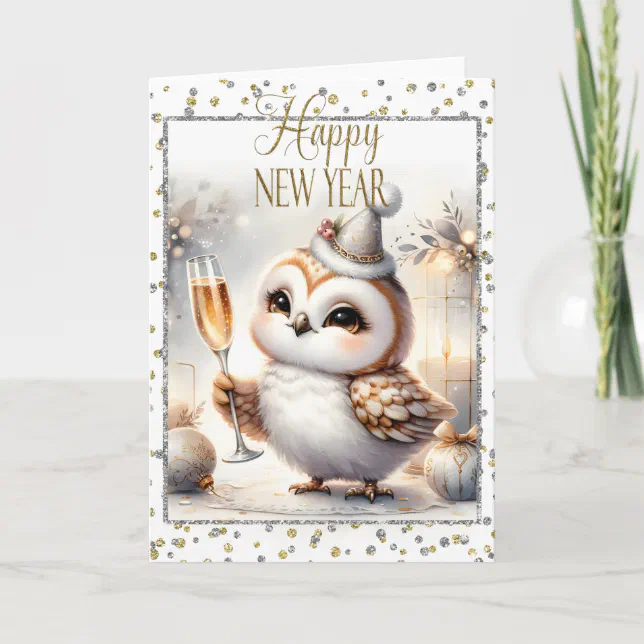 Happy New Year Owl Card | Zazzle