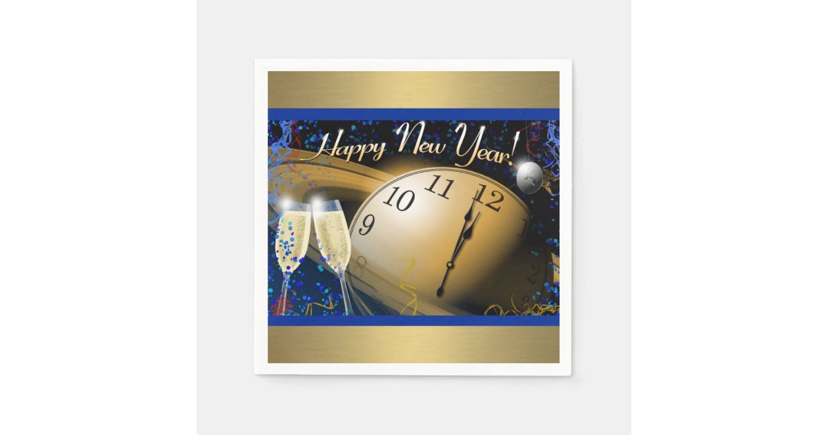 Happy New Year Paper Napkins | Zazzle