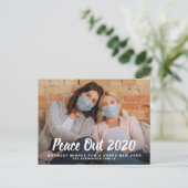 Happy New Year Peace Out 2020 Photo Holiday Postcard | Zazzle