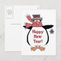 Happy New Year Penguin Holiday Postcard | Zazzle