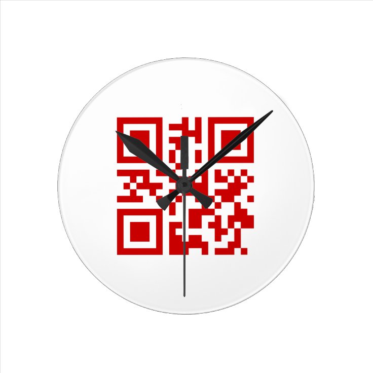 Happy New Year! -- QR Code Round Clock | Zazzle