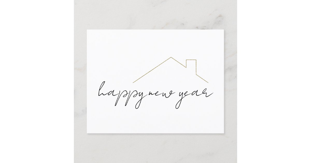 Happy New Year Real Estate Postcard | Zazzle