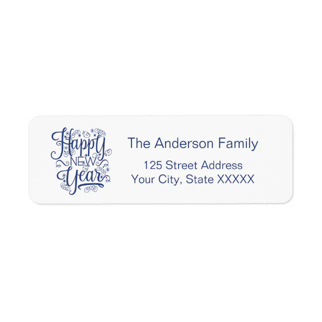 Happy New Year | Simple Return Address Label | Zazzle