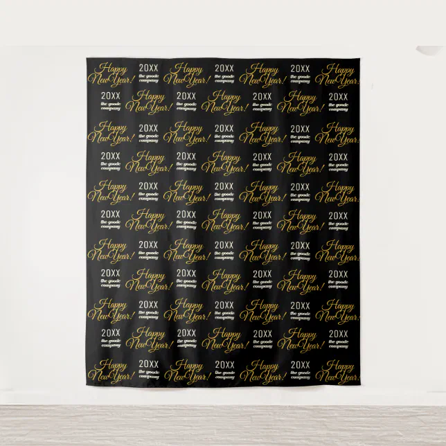 Happy New Year Step and Repeat Party Backdrop | Zazzle