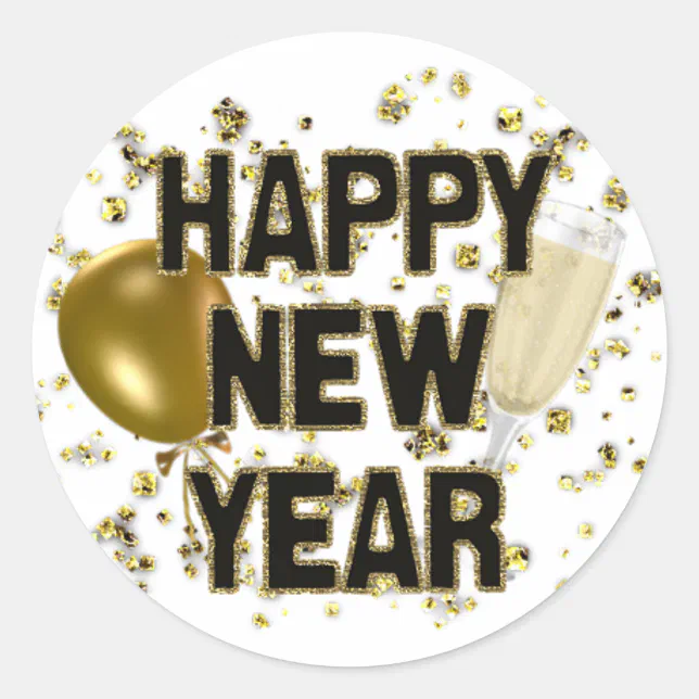 Happy New Year Sticker | Zazzle