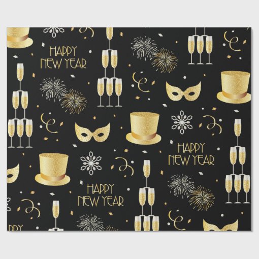 Happy New Year Wrapping Paper | Zazzle
