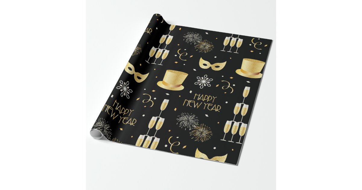 Happy New Year Wrapping Paper | Zazzle