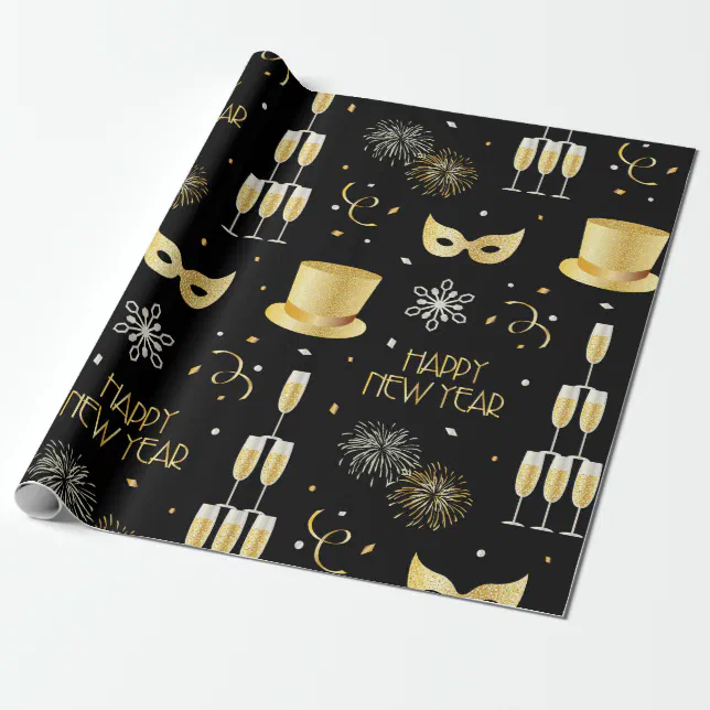 Happy New Year Wrapping Paper | Zazzle