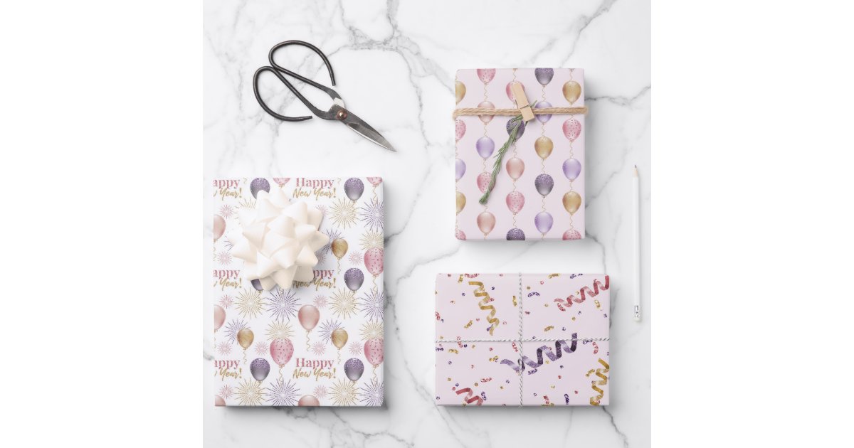 Happy New Year Wrapping Paper Sheets | Zazzle