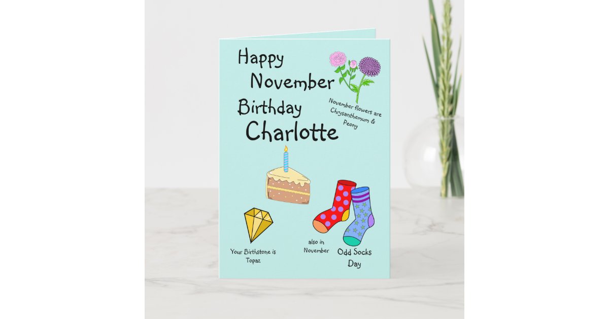 Happy November Birthday Folded Greeting Card | Zazzle
