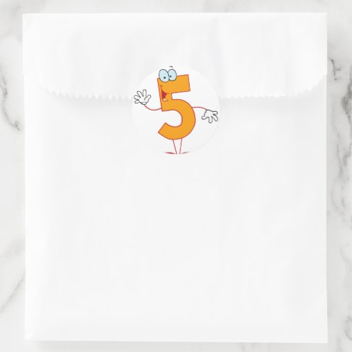 Happy Number 5 Classic Round Sticker | Zazzle